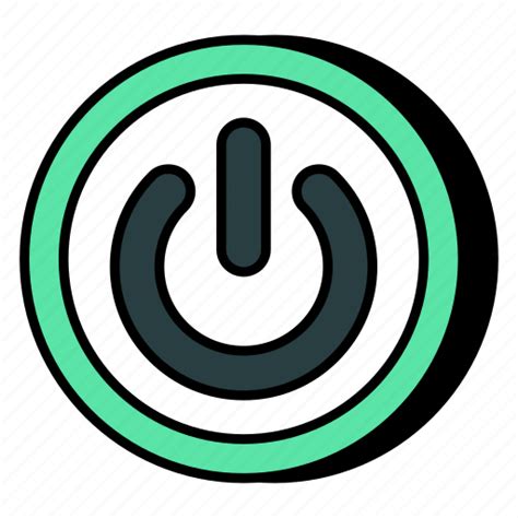 switch off on button power button shutdown control button icon