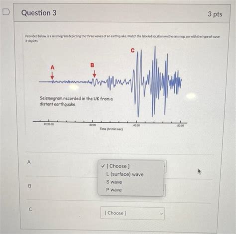 Solved Provided Below Is A Seismogram Depicting The Three