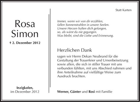 Traueranzeigen Von Rosa Simon Schwaebischede Trauerportal