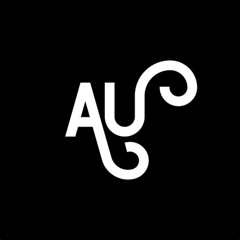 Au Letter Logo Design On Black Background Au Creative Initials Letter