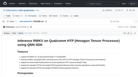 github rwkv qualcomm features alternatives toolerific