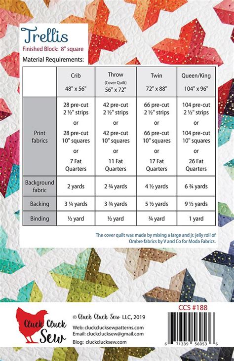 Cluck Cluck Sew Trellis Quilt Pattern 123stitch Cluck Cluck Sew Trellis Quilt Pattern 123stitch