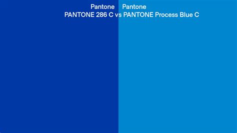 Pantone 286 C Vs Pantone Process Blue C Side By Side Comparison