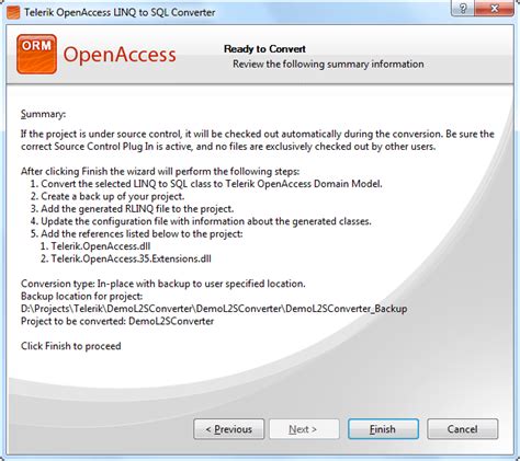 converting l2s model to openaccess domain model