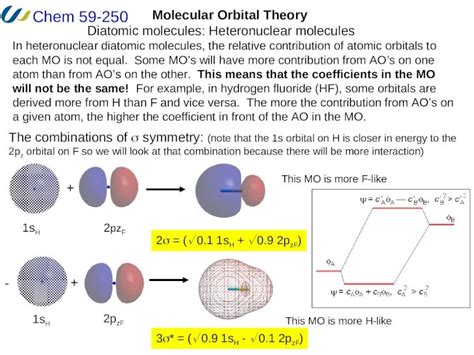 Ppt Chem 59 250 Molecular Orbital Theory Diatomic Molecules
