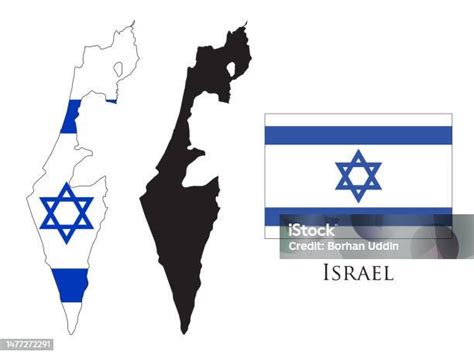 イスラエルの国旗と地図のイラストベクター画像 イスラエルのベクターアート素材や画像を多数ご用意 イスラエル 地図 アイコン