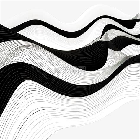 黑色曲线抽象插画背景素材图片免费下载 千库网