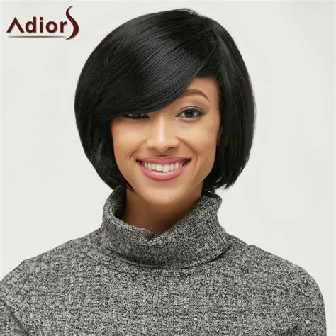 Short Side Bang Fluffy Capless Synthetic Wig Short Side Bangs Dyed