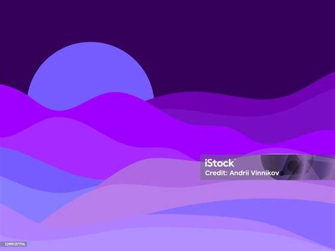 미니멀 한 스타일의 밤 물결 모양의 풍경 인쇄물 포스터 및 인테리어 디자인을 위한 보호 타이포그래피 장식 중반 세기 현대 장식 벡터 일러스트레이션 0명에 대한 스톡 벡터