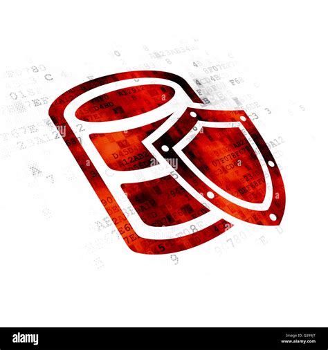 Programming Concept Database With Shield On Digital Background Stock Photo Alamy