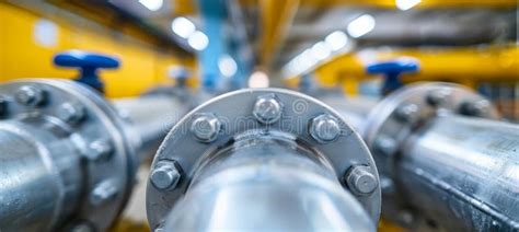 Detailed View Of Pipeline And Support Structure In Chemical Plant For
