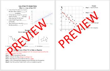 Lines Of Best Fit PowerPoint Presentation With Matching Guided Notes