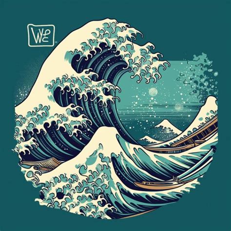 Premium Photo A Blue Wave With The Word Wave On It