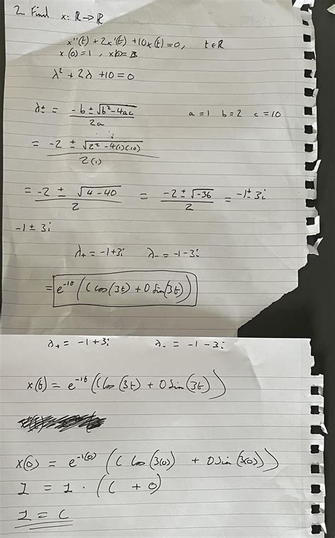 Need Help With 2nd Order Homogenous Ode R Calculus