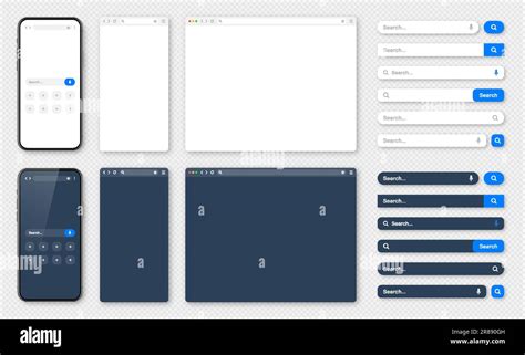 Smartphone Blank Internet Browser Window With Various Search Bars Web