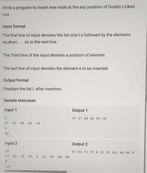 Solved Write A Program To Insert New Node At The Any