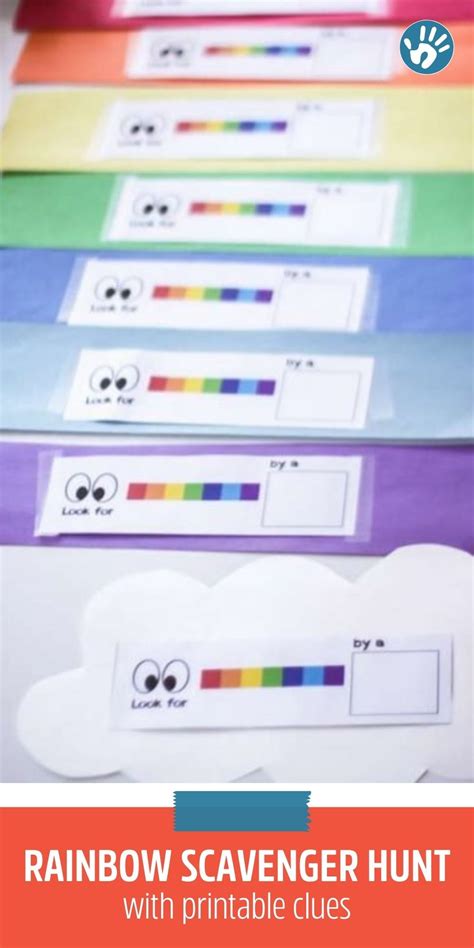 Rainbow Scavenger Hunt With Printable Clues Rainbow Challenge Eyfs