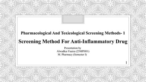 Screening Models Of Anti Inflammatory Drugs Pptx