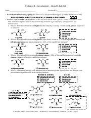 Fa A Worksheet H Blank Pdf Worksheet H Stereochemistry Chem A Fall Lily Bae