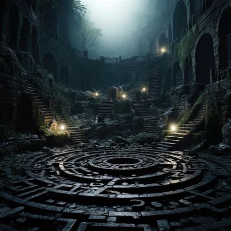 Premium Photo Scary Underground Labyrinths
