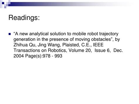 Ppt Ee631 Cooperating Autonomous Mobile Robots Lecture Collision