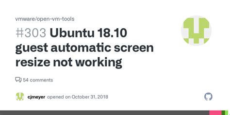 Ubuntu Guest Automatic Screen Resize Not Working Issue Vmware Open Vm Tools Github