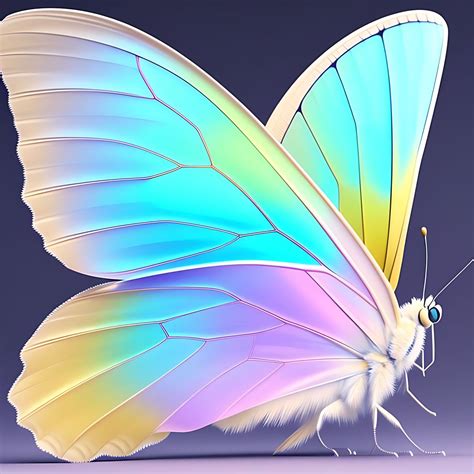 MANTIO Eu One Beautiful Butterfly Pale Color Wings A 3d Render