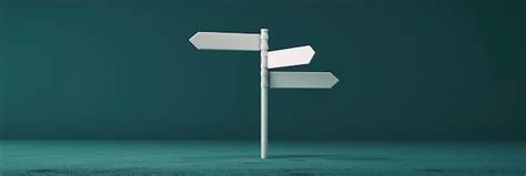 Premium Photo 3d White Road Signs Pointing Opposite Directions