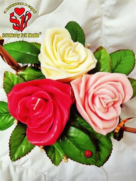 Букет з свічок троянди серця — ціна 320 грн у каталозі Свічки Купити товари для дому та побуту