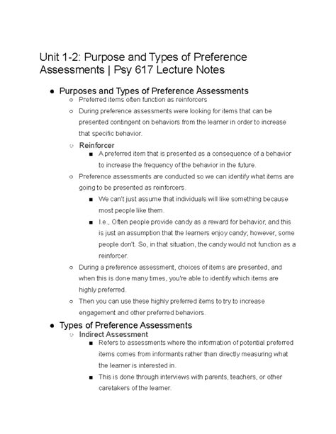 Types Of Preference Assessments Design Talk