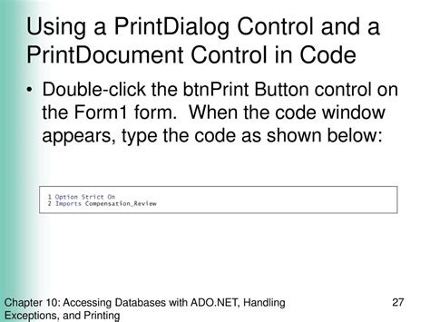 Accessing Databases With ADO NET Handling Exceptions And Printing