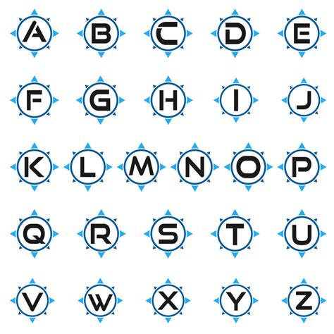 Initial A Z Monogram Letter Alphabet In A Compass Masterbundles