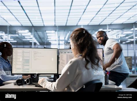 Computer Scientist In Data Center Office Uses Artificial Intelligence