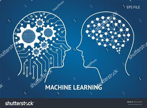 Machine Learning Artificial Intelligence Concept Robot Stock Vector Royalty Free