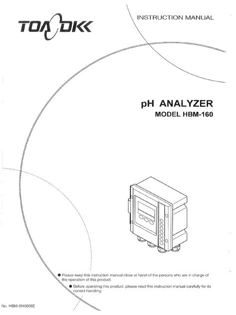 Ph Analyzer Model Hbm 160 Toa Dkk Pdf