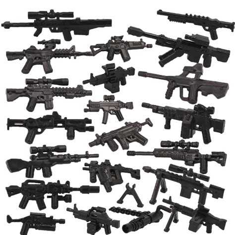 군사 무기 총 액세서리 빌딩 블록 피규어 부품 Moc 도시 경찰 군인 미니 브릭 모델 어린이용 교육 완구블록 Aliexpress