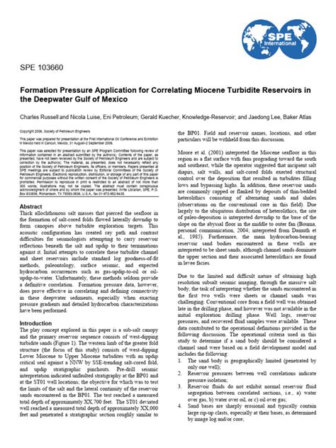 Formation Pressure Application For Corre Pdf Petroleum Reservoir