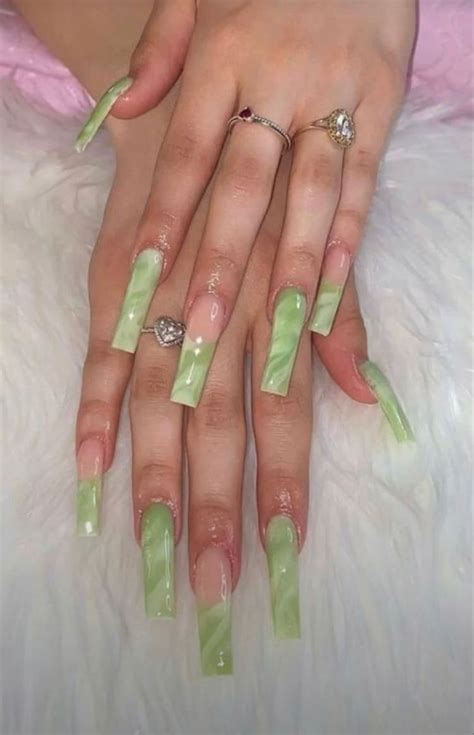sage green marble acrylics trendy negle negledesign manicures