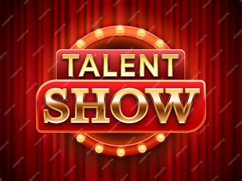 Premium Vector Talent Show Sign Talented Stage Banner Snows Scene Red Curtains And Event