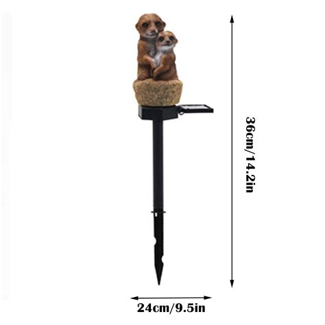 Economical Hug Meerkat Garden Ornament Solar Powered Water Proof Light