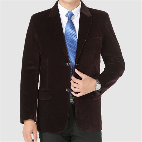 条绒西服单件爸爸装中年男士休闲大码西服中老年男灯芯绒西装外套 男人基地110