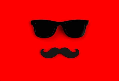 아버지의 날 개념입니다 Hipster 검은 선글라스와 빨간 배경 3d에 재미 있는 콧수염 렌더링 개념에 대한 스톡 사진 및 기타