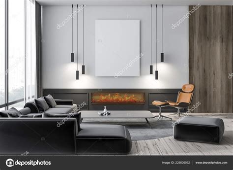 Modern Living Room With Black Leather Sofa Bryont Blog