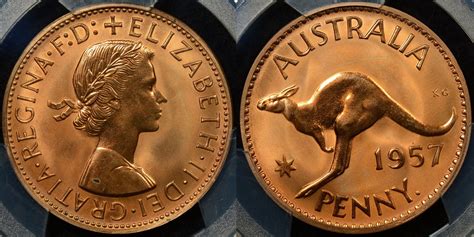 Australia 1957y Penny Proof Pcgs Pr65rd The Purple Penny