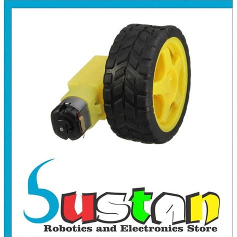 Jual Motor Dc Gearbox Smart Car 3 6v Smart Robot Arduino Wheel Tire