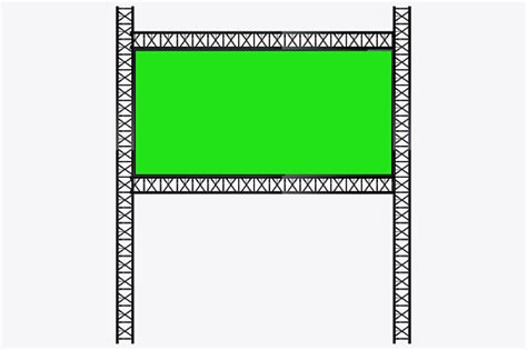 거리의 라이트 박스에 매달려 Led 모형 그린 스크린 기호 사실적인 스크린 벡터 일러스트 레이 션을위한 디지털 Grenn 스크린 Led 기술 0명에 대한 스톡 벡터 아트 및
