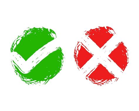 Estilo grungy aceptar o denegar diseño de icono de marca de