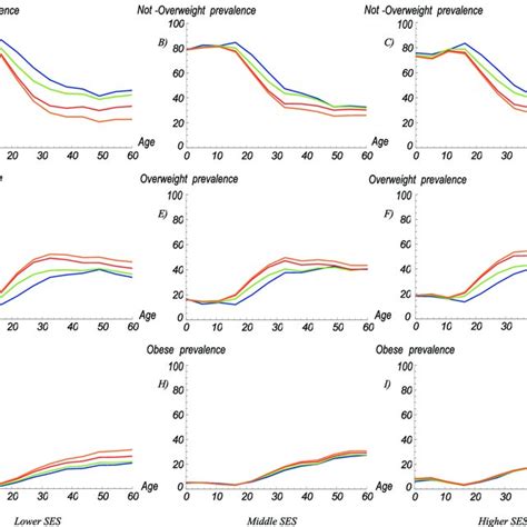Estimated Prevalence Rates Of Bmi Categories By Age And Ses Groups A