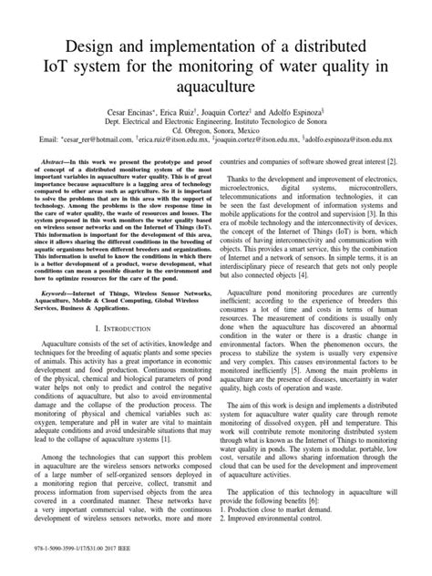 design and implementation of a distributed iot system in aquaculture
