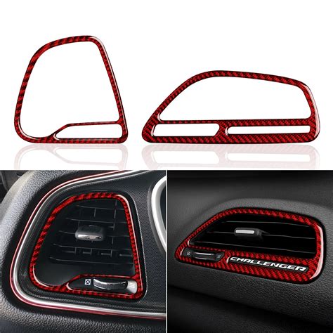 Autocollants De Garniture En Fiber De Carbone 2 Pi Ces Pour Dodge
